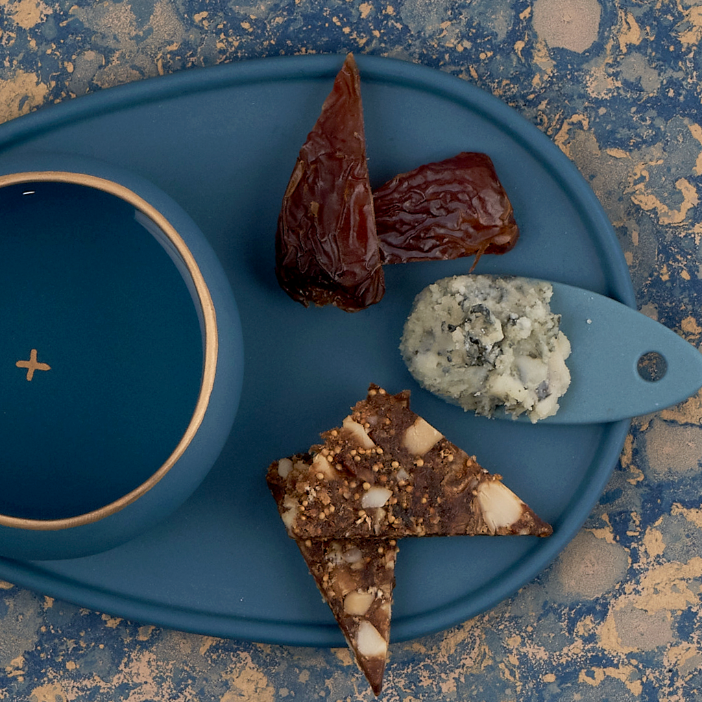 mezcal copita and plate set dark sea green - TUYO NYC